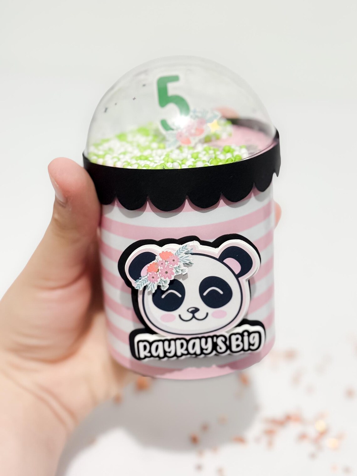 Custom Panda Pringles Favor – Girl Birthday Party Can With Dome Topper ...