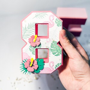 Flamingo 3D Letter or Number - Custom Personalized Tropical Party ...