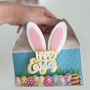 Esster Bunny Gable Box Favor - Happy Easter Party Treat Gift Box - Etsy