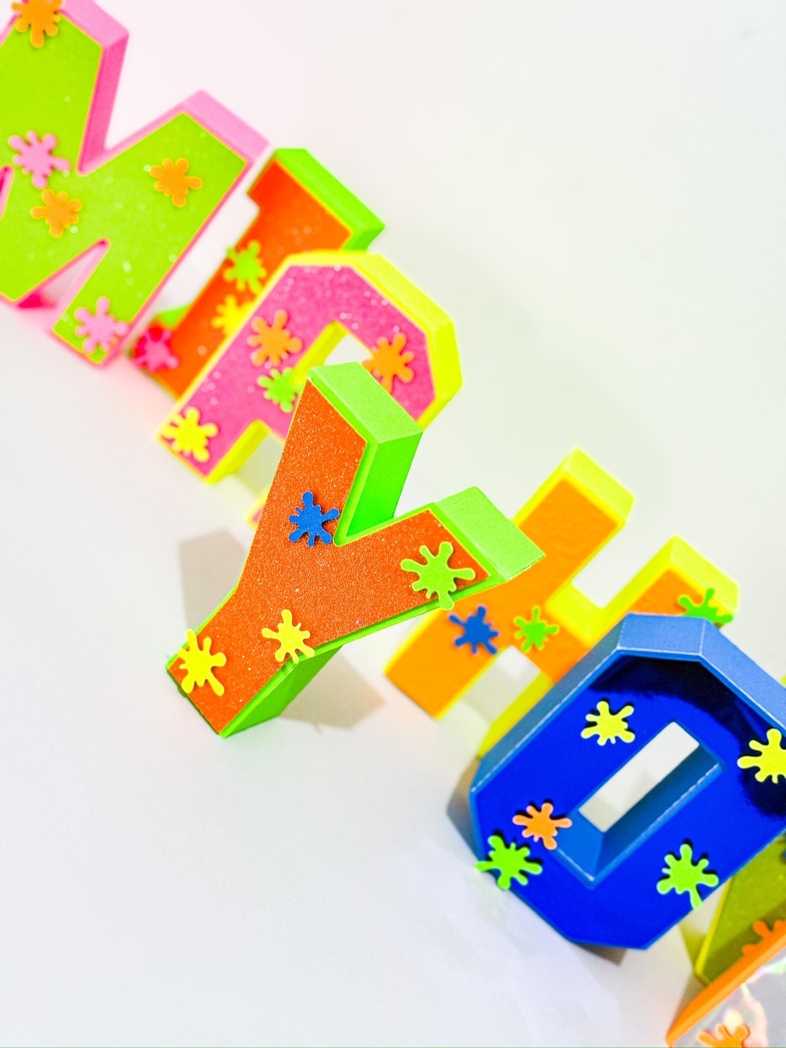 Neon Glow in the Dark Birthday Party 3D Letters - Custom Glow Party ...