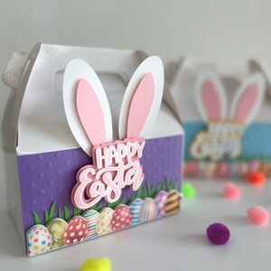 Esster Bunny Gable Box Favor - Happy Easter Party Treat Gift Box - Etsy