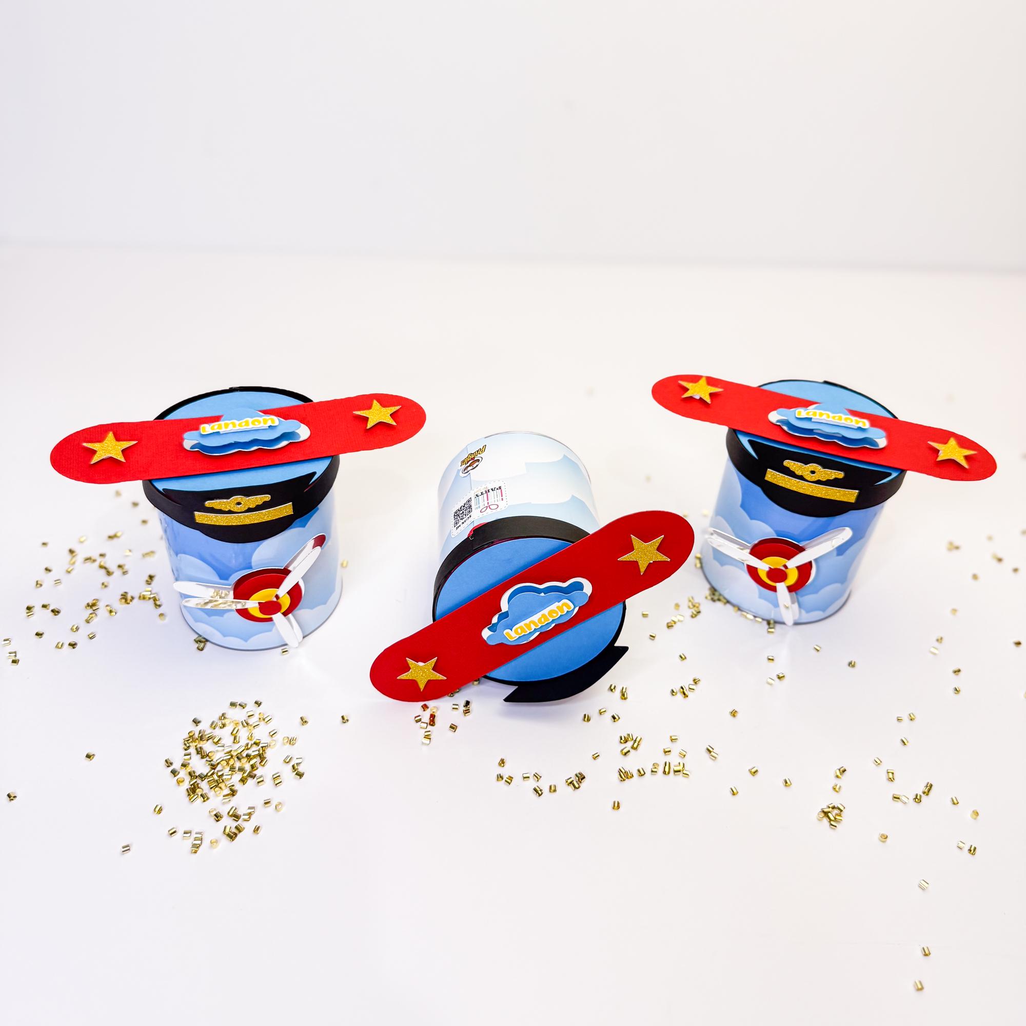 Airplane Party Favor Can – Custom Pilot Snack Tubes for Time Flies ...