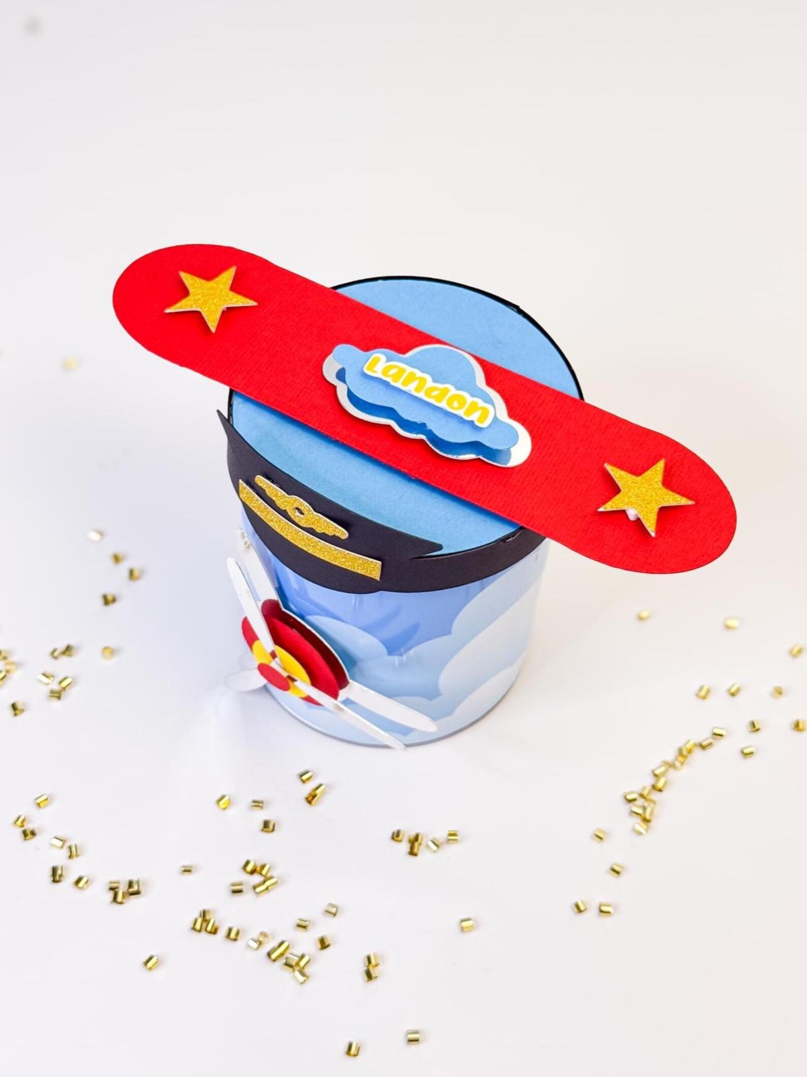 Airplane Party Favor Can – Custom Pilot Snack Tubes for Time Flies ...