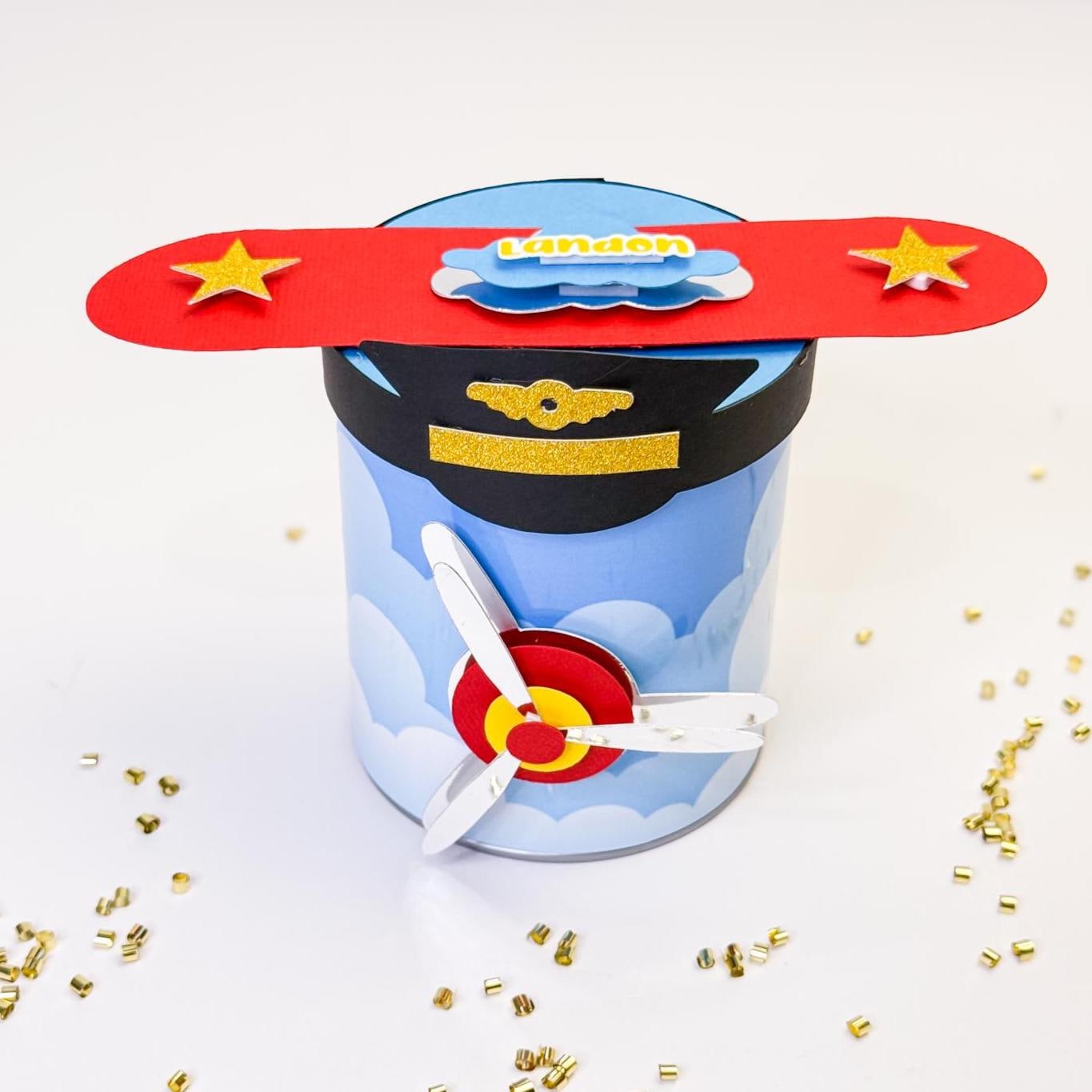 Airplane Party Favor Can – Custom Pilot Snack Tubes for Time Flies ...