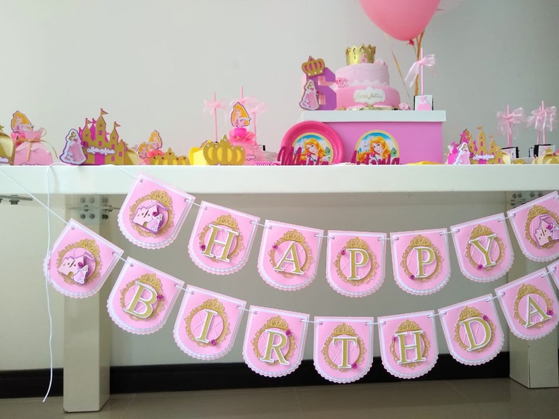 Aurora Banner Princess Party Decorations Sleeping Princess - Etsy