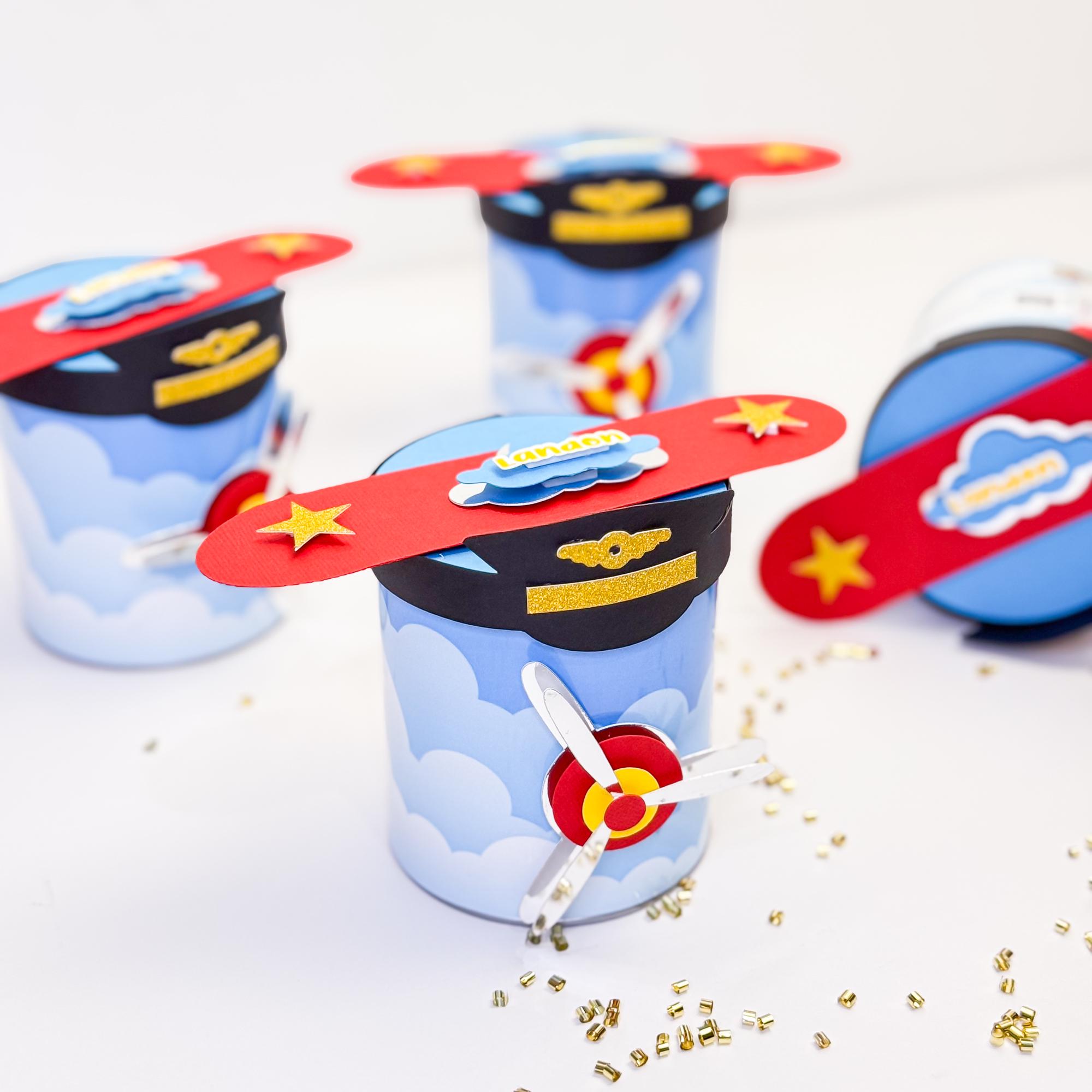 Airplane Party Favor Can – Custom Pilot Snack Tubes for Time Flies ...