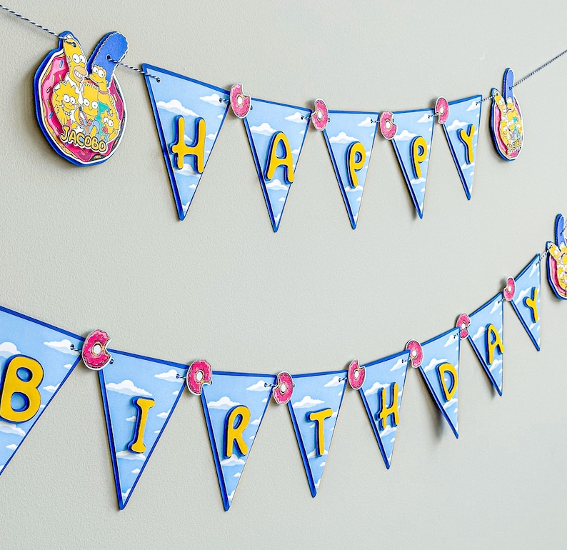 The Simpsons Birthday Banner, the Simpsons Party Decorations, Simpsons ...