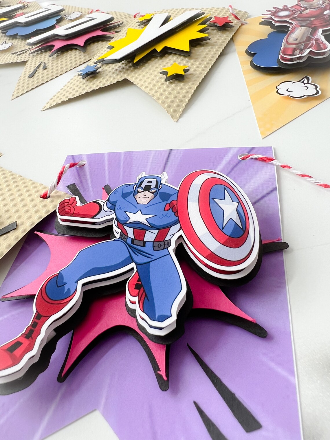 Banner de feliz cumpleaños de cómic, decoraciones para fiesta de ...
