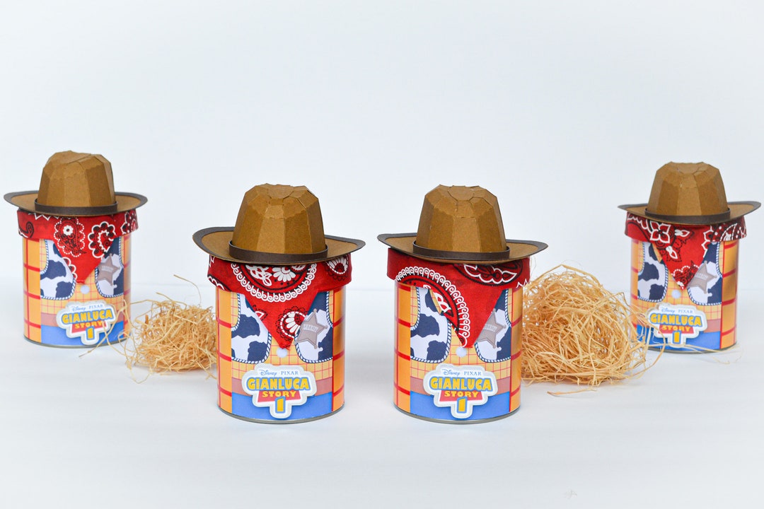Woody Pringles Favor Can – Cowboy Party Snack Can With Hat & Bandana ...