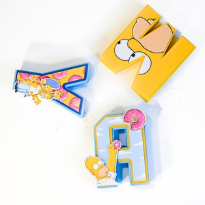 Simpsons Birthday 3D Letters Personalized Name Party Centerpiece Donut ...