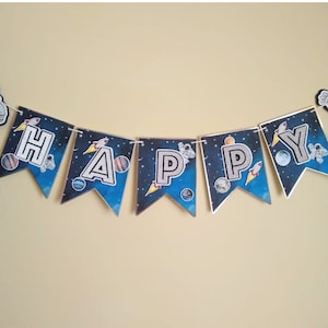 Space Birthday Banner Space Party Decorations Astronaut Birthday Decor ...