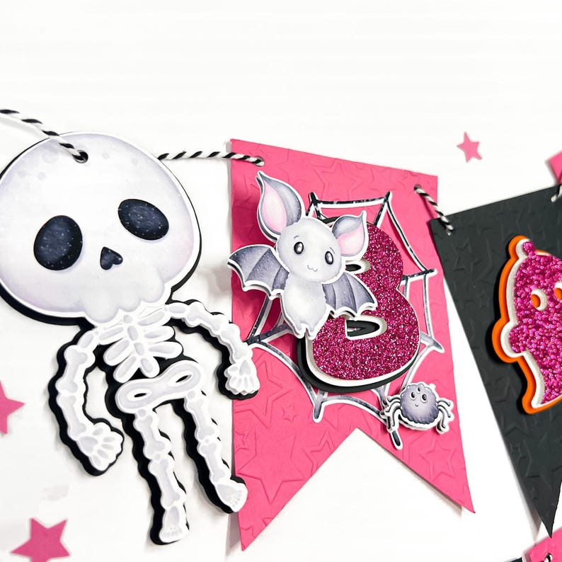 Pink Halloween Banner Ghost Party Decoration Happy Boo Day Banner Pink ...