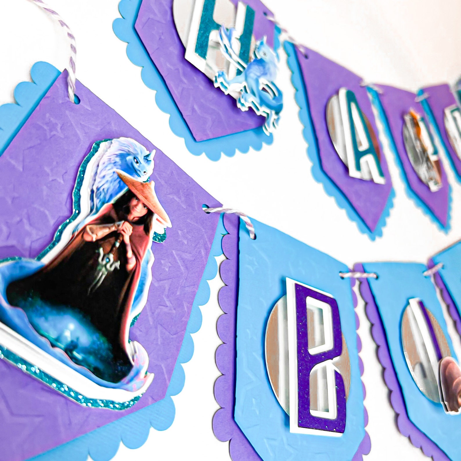 Raya and the Last Dragon Happy Birthday Banner, Raya Party Decorations ...