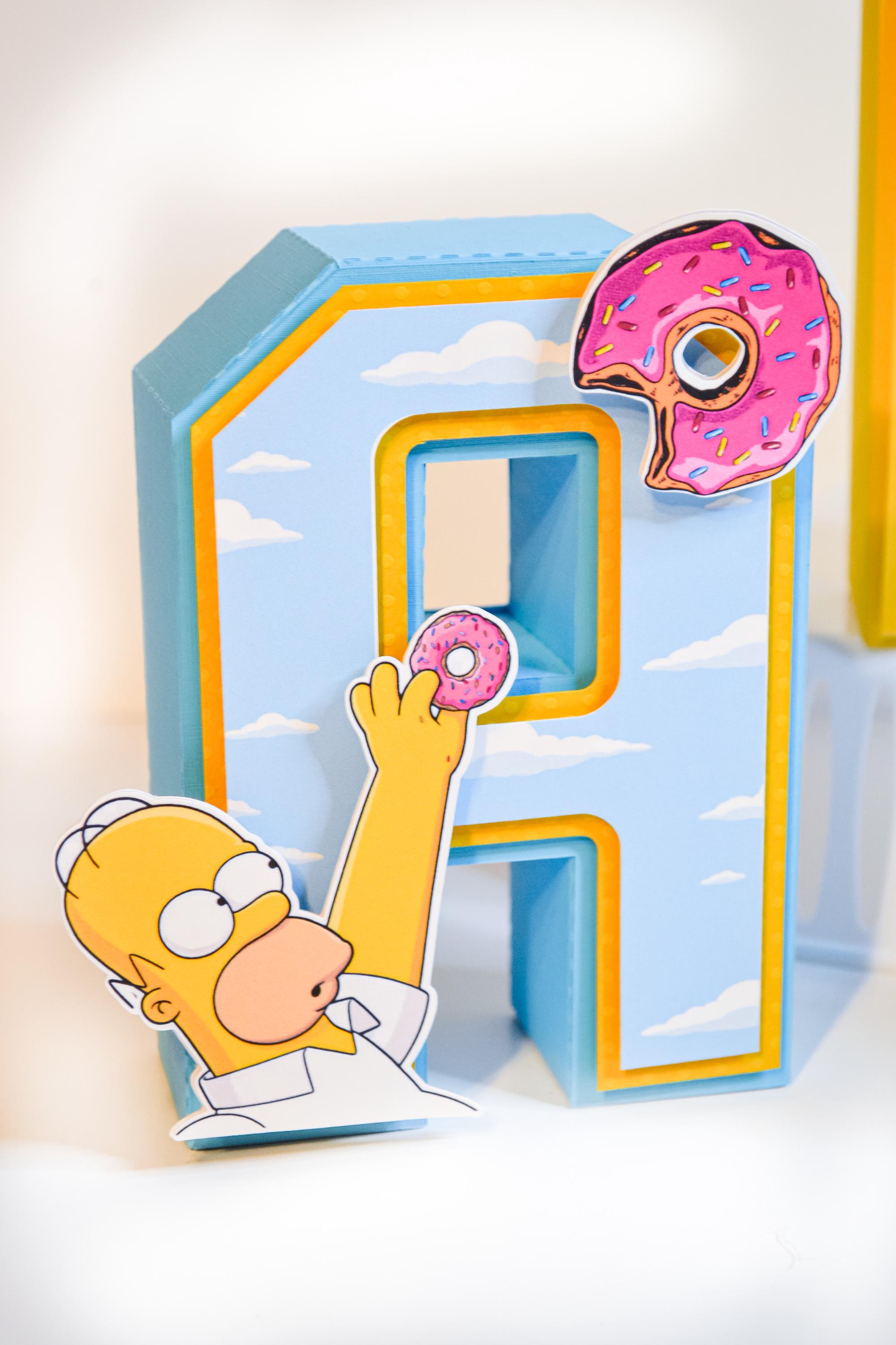 Simpsons Birthday 3D Letters Personalized Name Party Centerpiece Donut ...