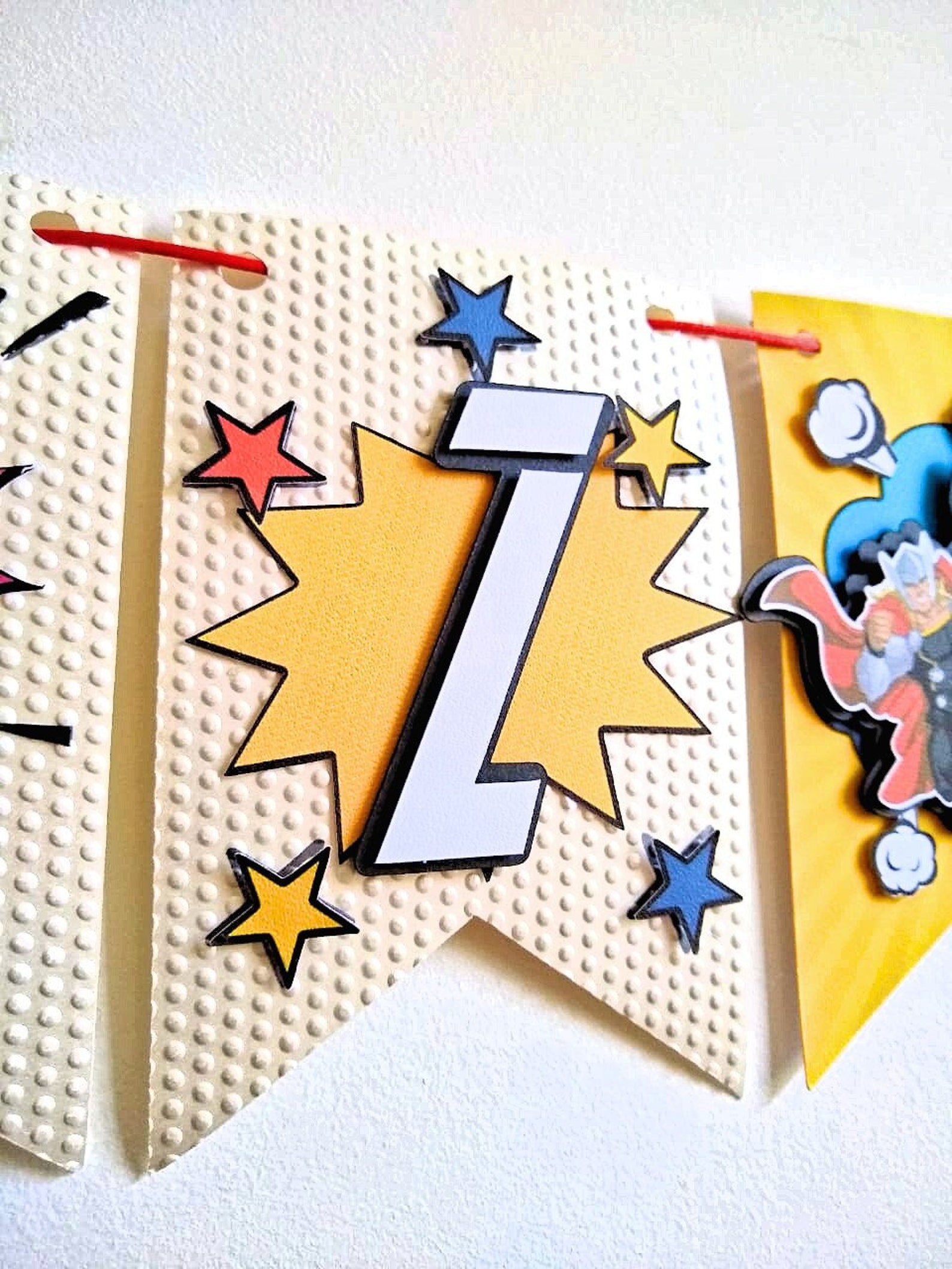 Comic Book Happy Birthday Banner Superhero Party Decorations - Etsy