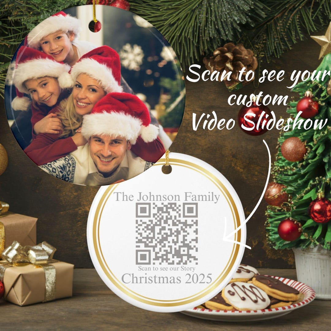Family Christmas Ornament With QR Code – Custom Video Slideshow ...