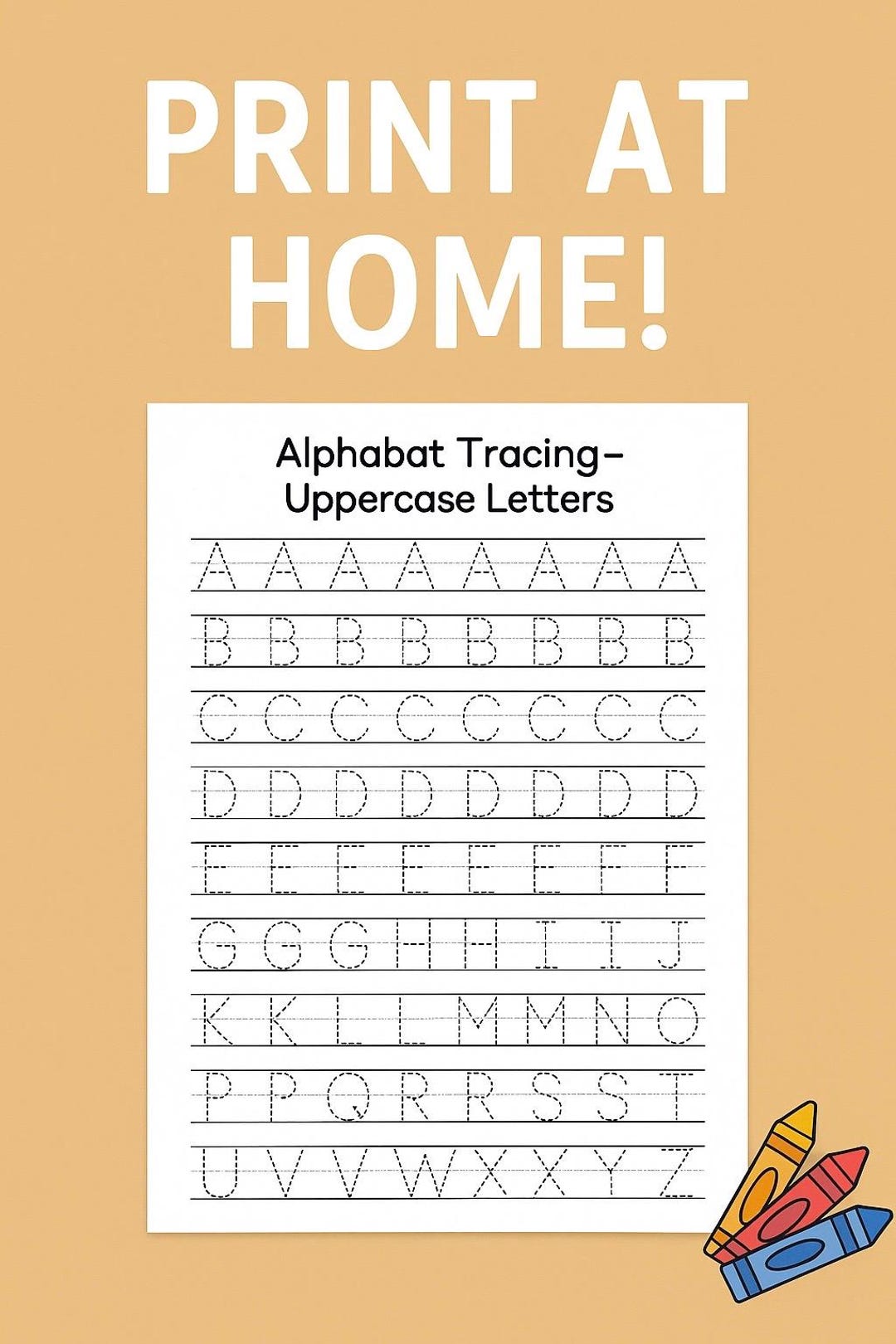 Alphabet Tracing Worksheet A-Z Printable PDF | Preschool & Kindergarten ...