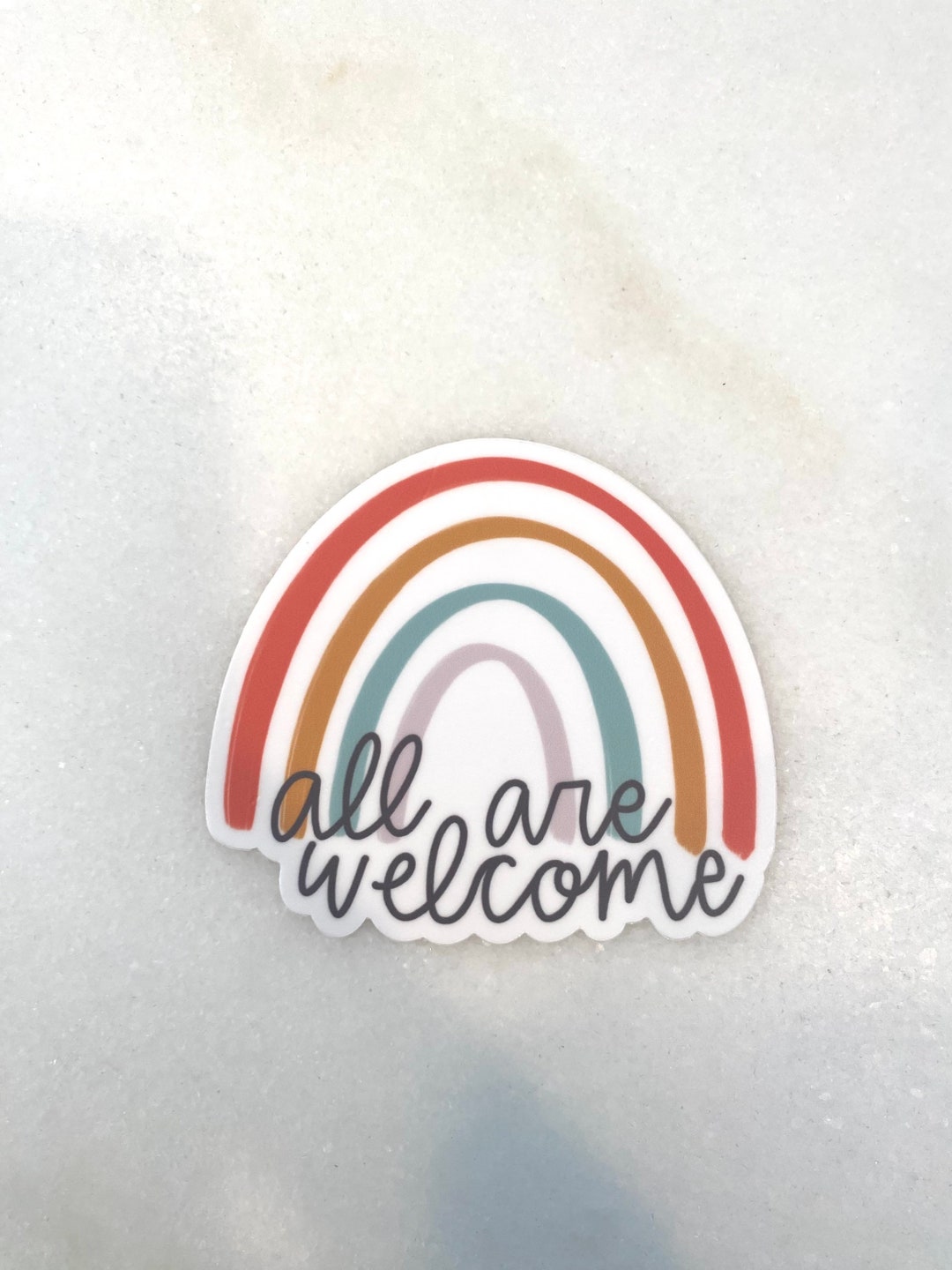 All Are Welcome Here Sticker Water Bottle Laptop Spread Kindness ...
