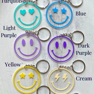 Happy Face Keychains Smiley Happy Face Acrylic Keychain - Etsy