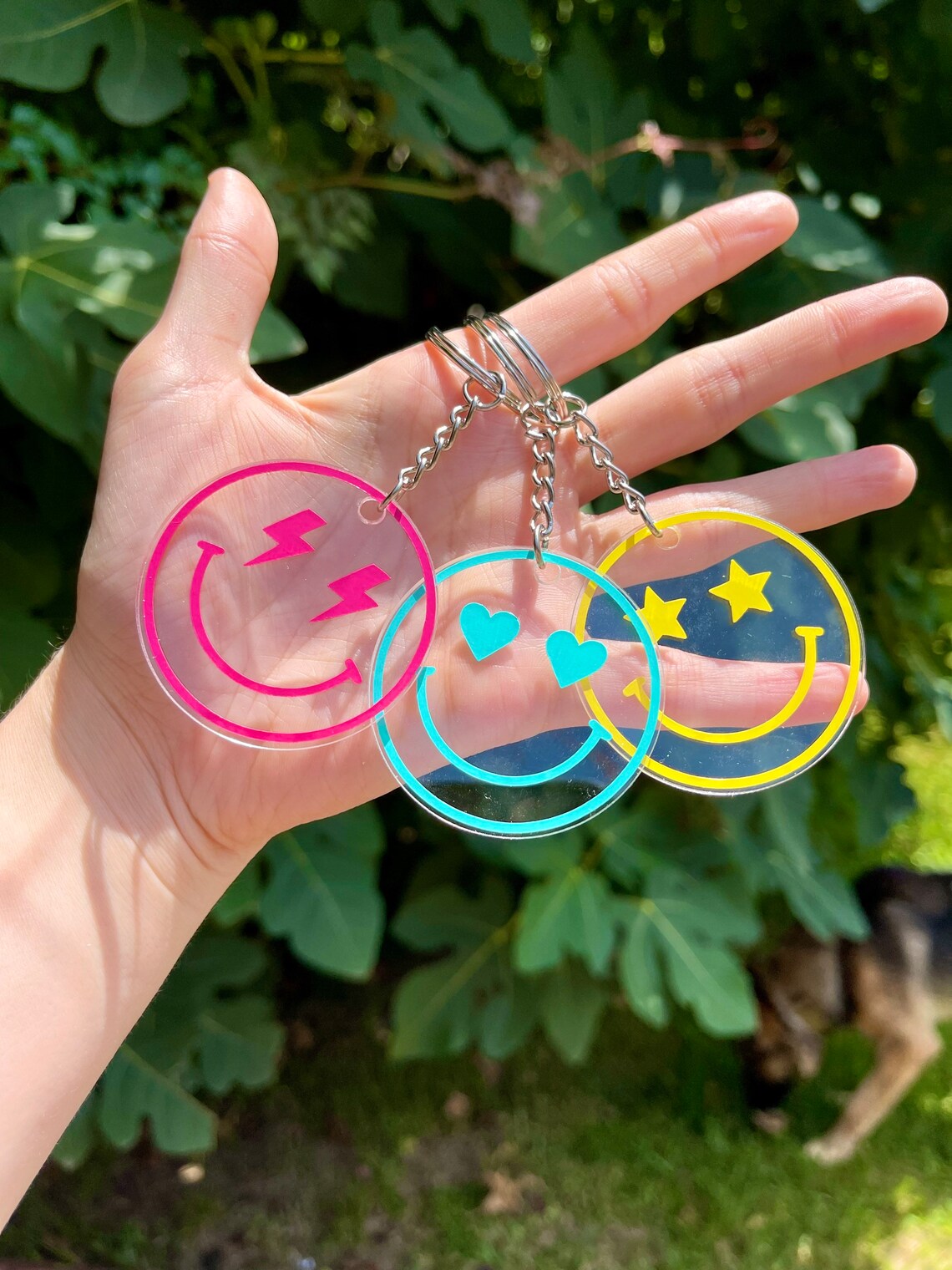 Happy Face Keychains Smiley Happy Face Acrylic Keychain - Etsy