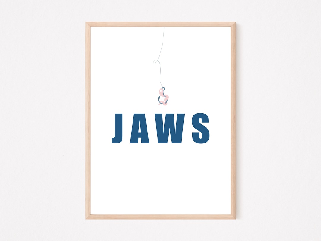 Jaws, Jaws Typography, Shark Art, Ocean Poster, Kids Bedroom Poster ...