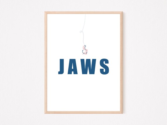 Jaws Jaws Typography Shark Art Ocean Poster Kids Bedroom - Etsy