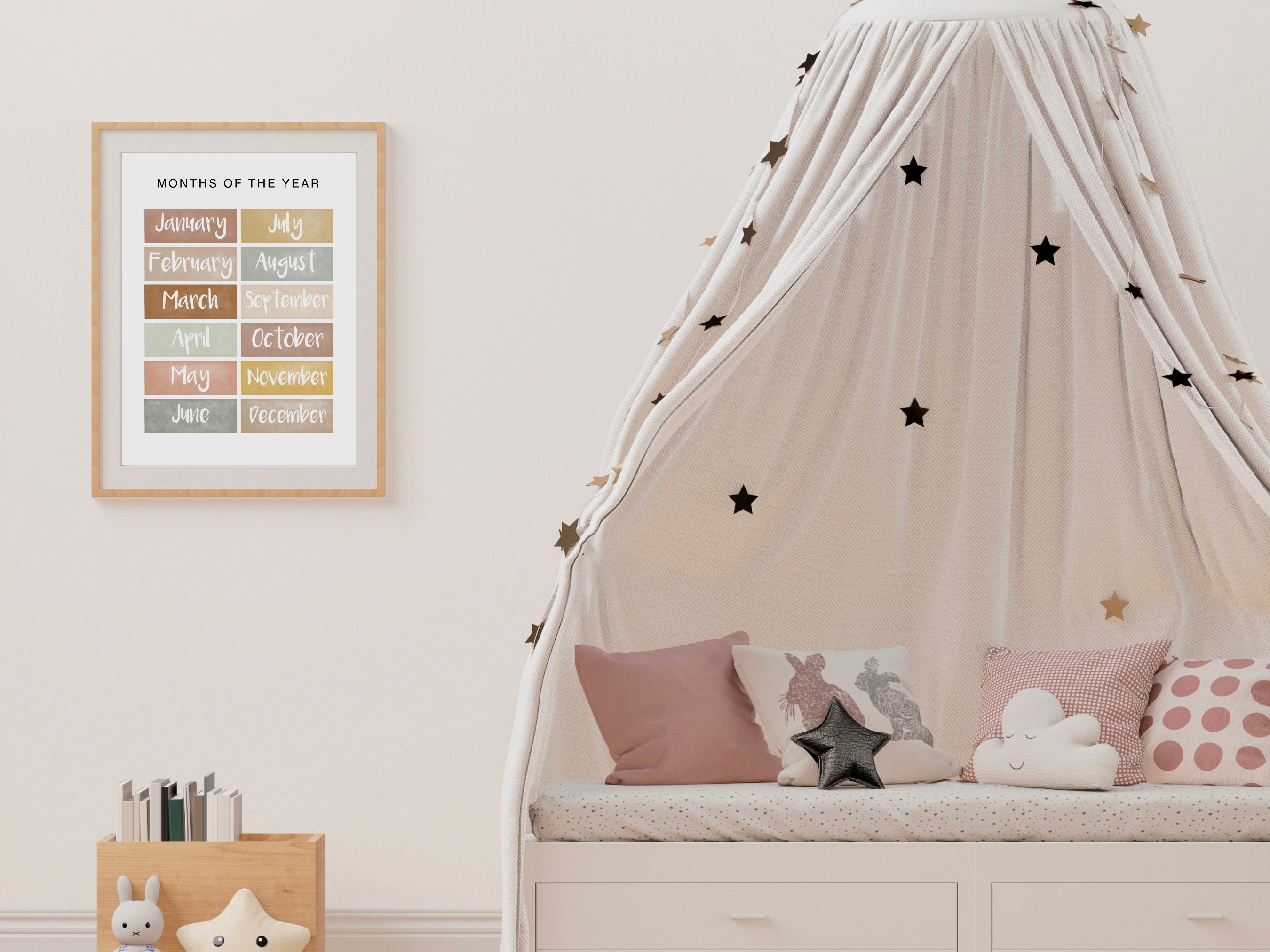 Months of the Year Educational Printable Art Kids Learning Wall Decor ...