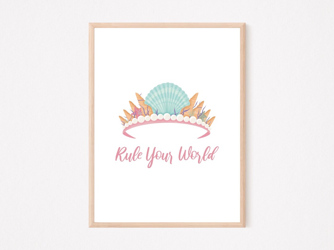 Mermaid Tiara, Rule Your World, Typography, Magical Mermaid, Girls ...