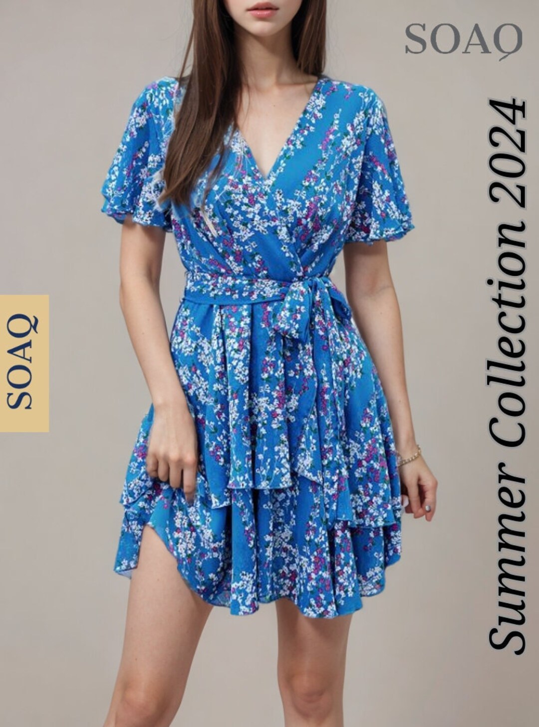 Short Sleeve Mini Wrap Dress for Women Dresses for Women Gift for Her ...