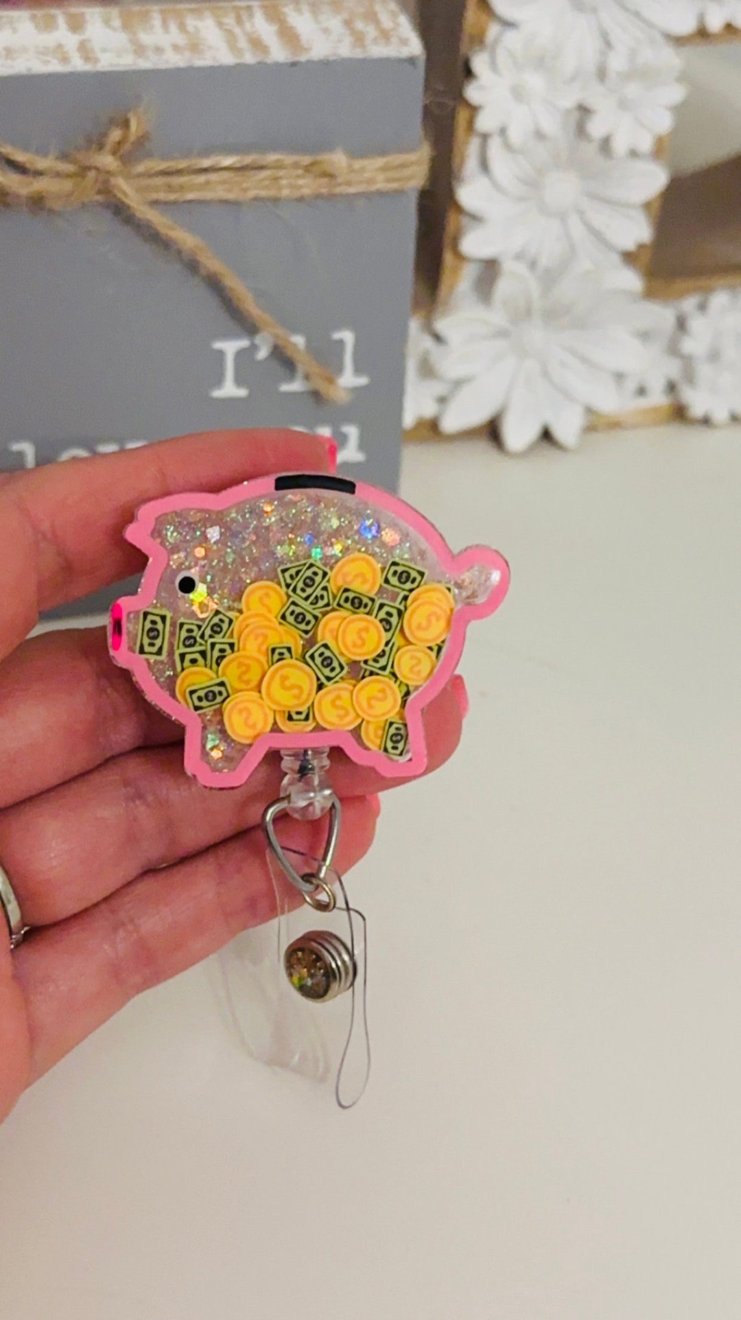 Piggy Bank Badge Reel, Shaker Badge Reel,banker Badge Reel, Piggy Bank ...