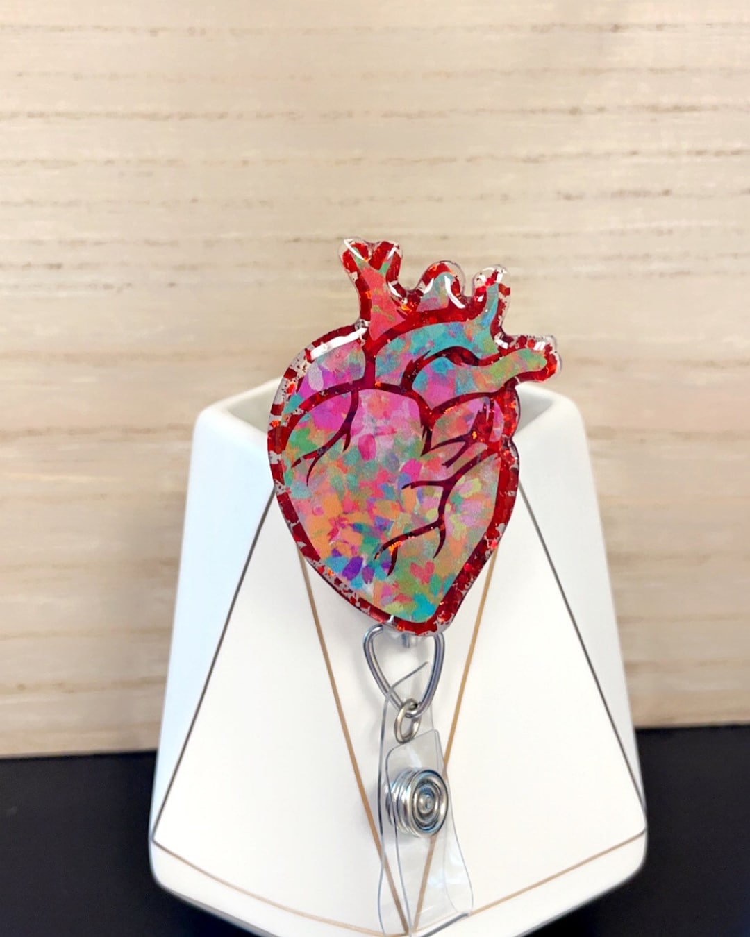 Anatomical Heart Badge Reel , Heart, Badge Reel, Badge Holder ...