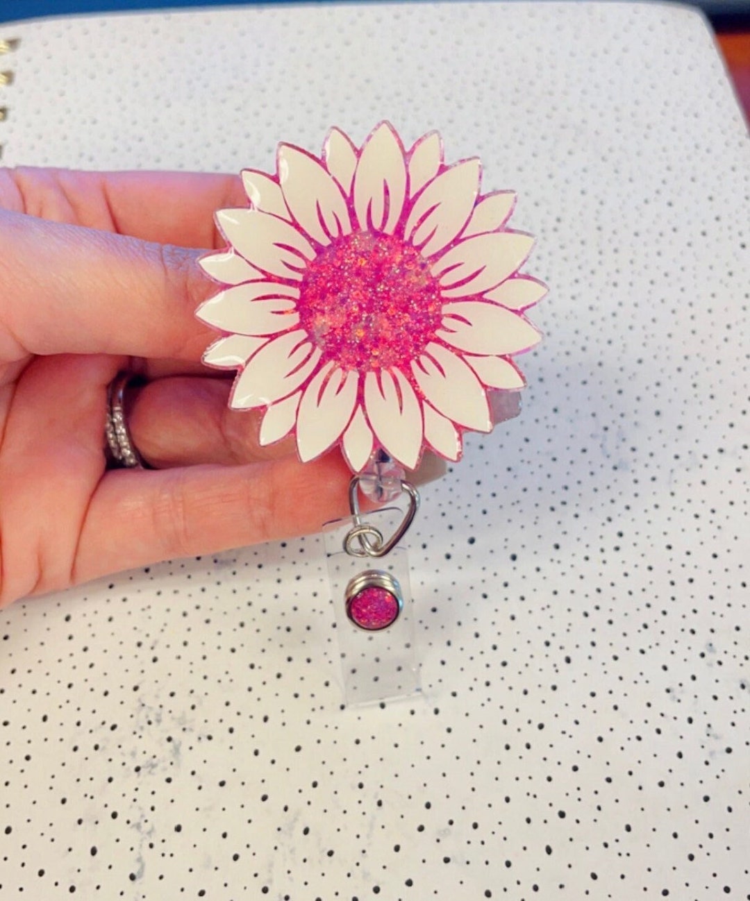 Sunflower Badge Reel, Flower Badge Reel, Spring Badge Reel, Summer ...