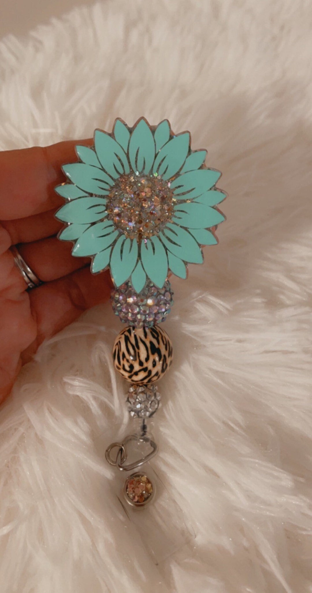 Badge Reel Sunflower, Flower Badge Reel, Sunflower, Badge Holder, Badge ...
