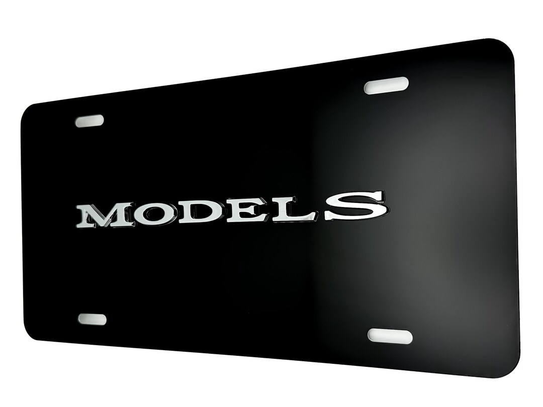 Black Gloss Front VANITY PLATE Compatible With Tesla, Featuring Model S ...