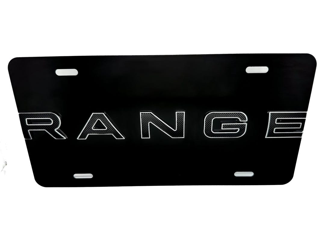 Black Gloss Front VANITY PLATE, Featuring Range Black Center With ...
