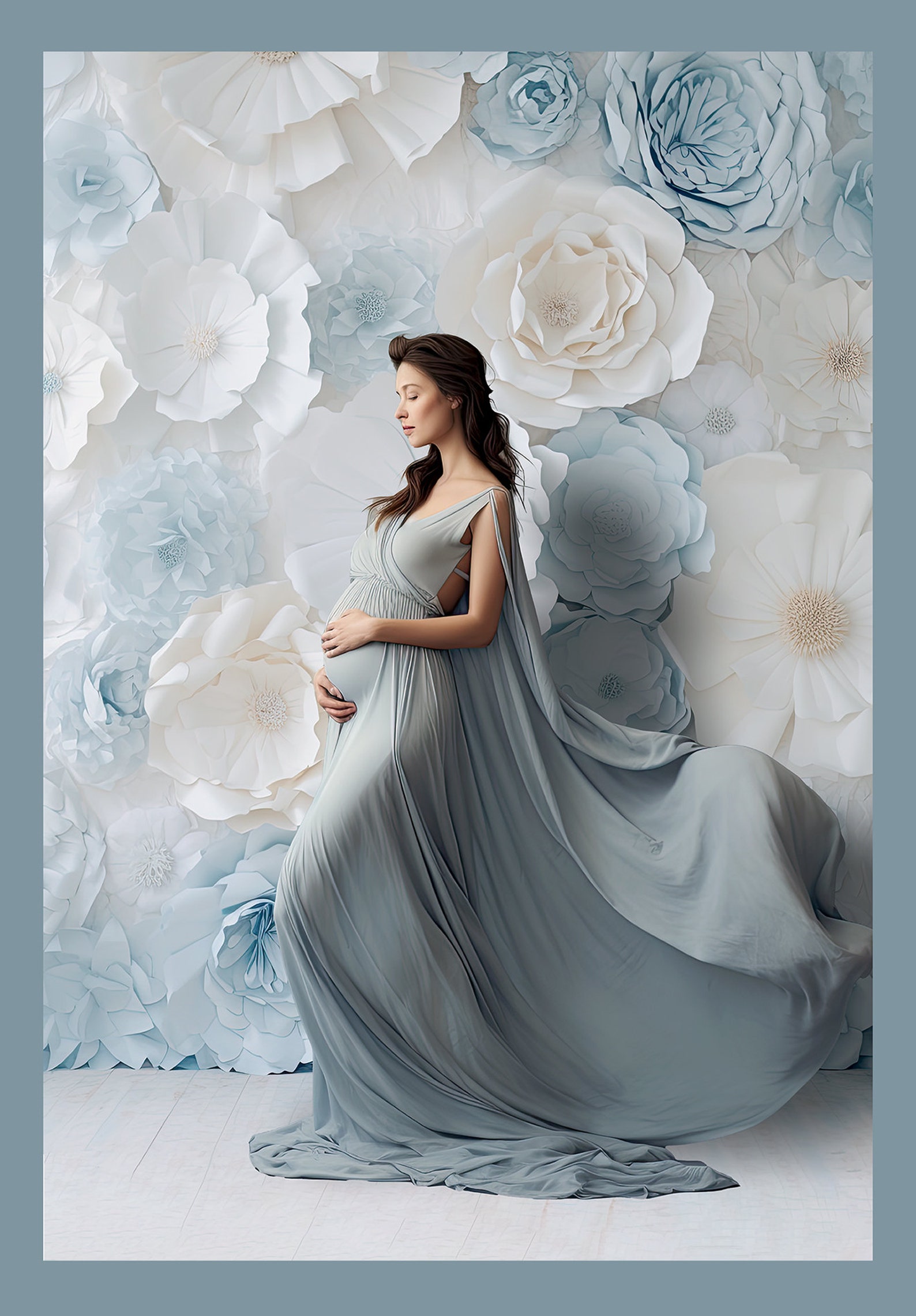 Floral Wall Set Digital Backdrops, Maternity Backdrop Overlays, Studio ...