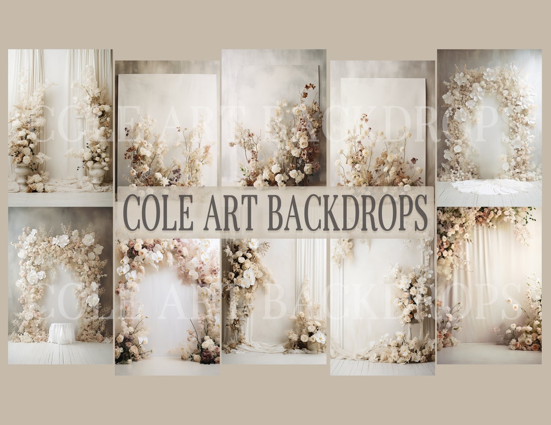 Cream of Florals Set Digital Backdrops, Maternity Backdrop Overlays ...