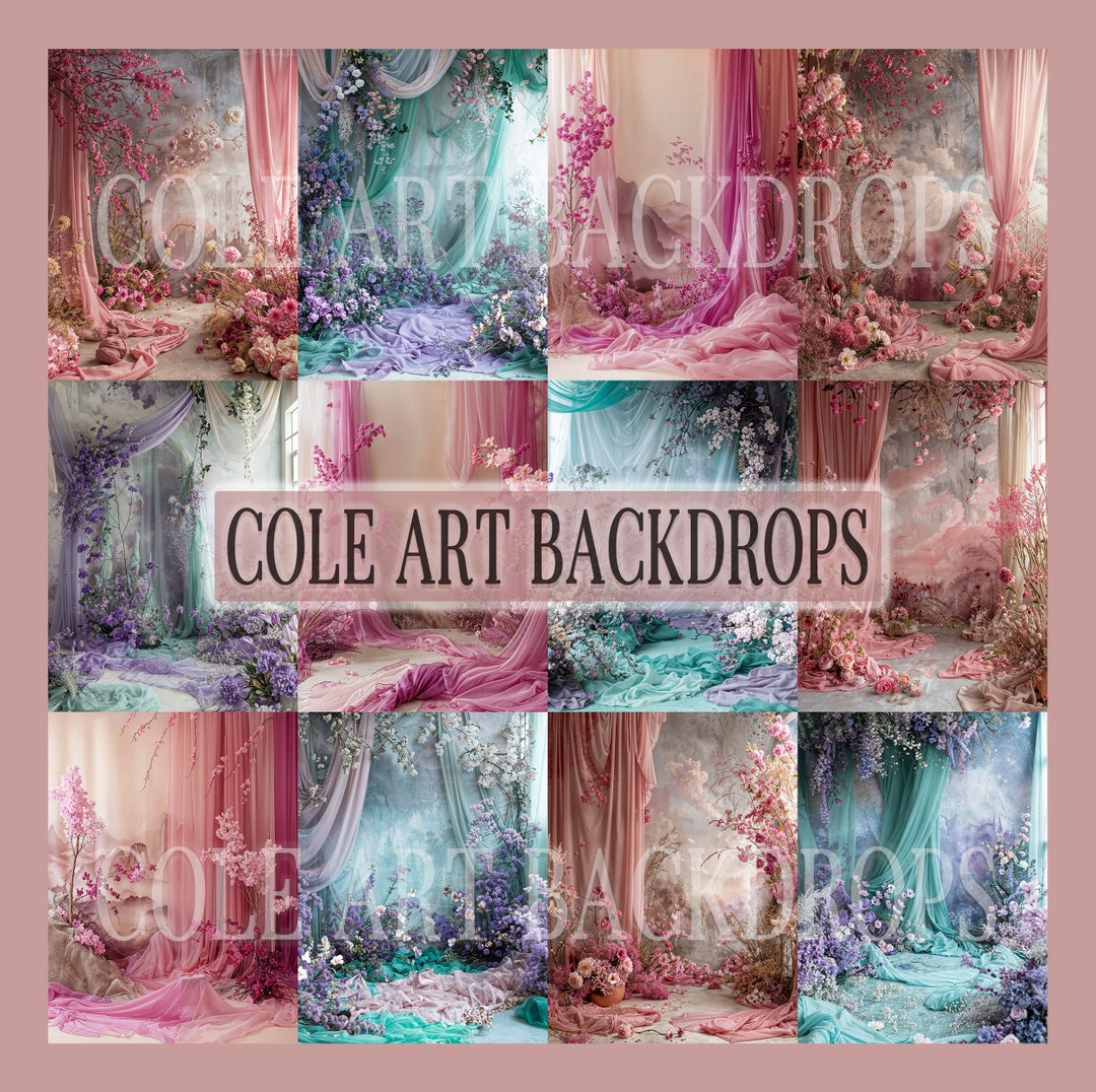 Draped Florals Set Digital Backdrops, Maternity Backdrops, Studio ...