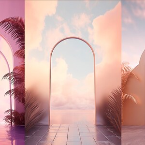 Neon Arch Sunsets Digital Backdrops, Maternity Backdrop Overlays ...