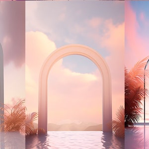 Neon Arch Sunsets Digital Backdrops, Maternity Backdrop Overlays ...