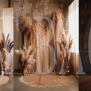 Tan Boho Set Digital Backdrops, Maternity Backdrop Overlays, Studio ...