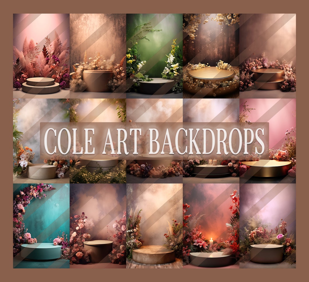 Multicolor Floral Podiums Digital Backdrops, Maternity Backdrop ...