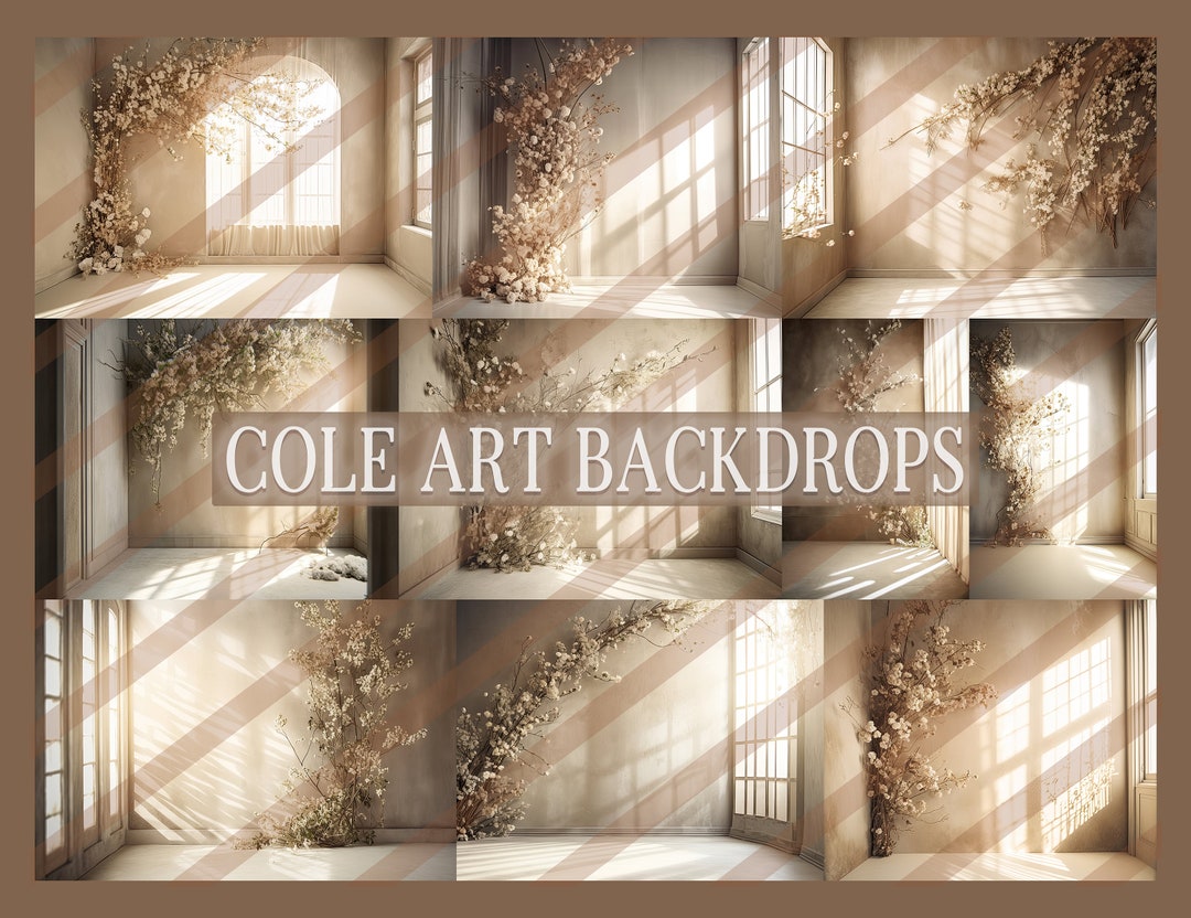 Cream Floral Wall Digital Backdrops, Maternity Backdrop Overlays ...