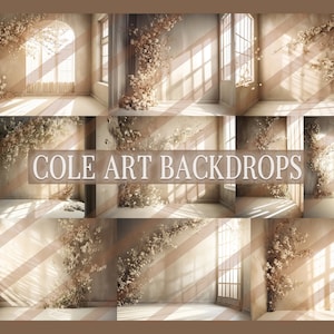 Cream Floral Wall Digital Backdrops, Maternity Backdrop Overlays ...