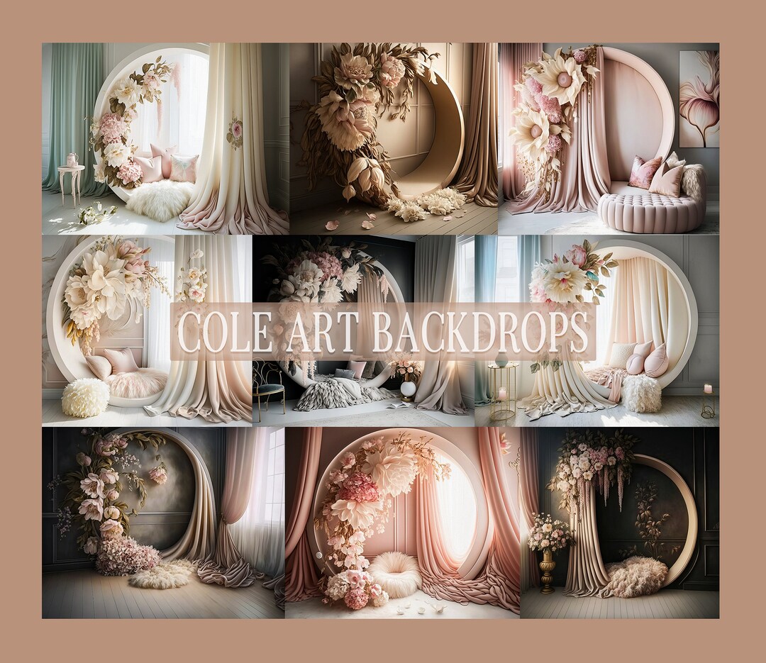 Floral Curtain Hoop Digital Backdrops, Maternity Backdrop Overlays ...