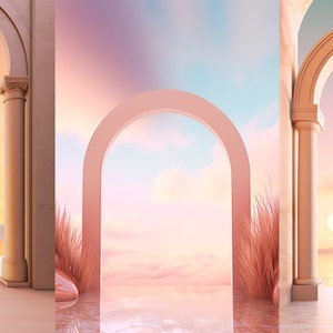 Neon Arch Sunsets Digital Backdrops, Maternity Backdrop Overlays ...