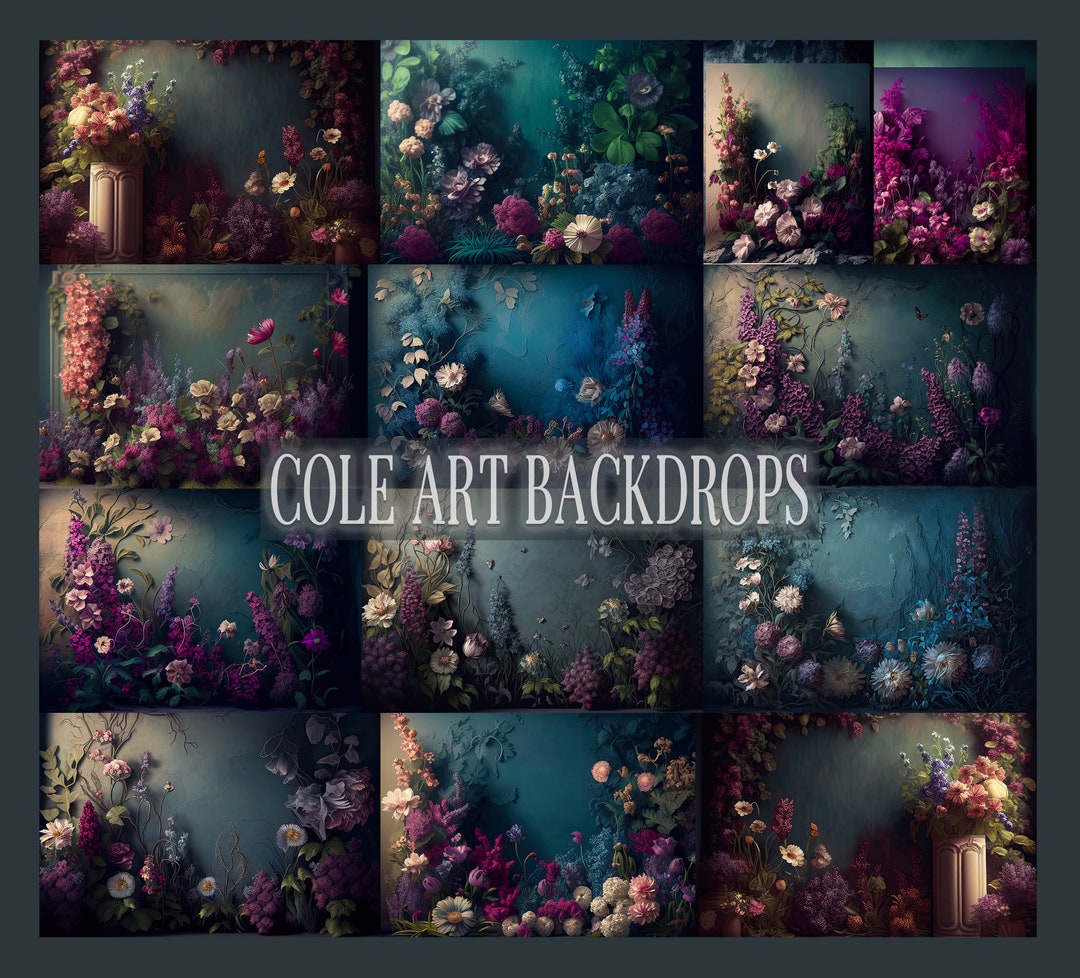 Floral Vines Wall Collection Digital Backdrops, Maternity Backdrop ...