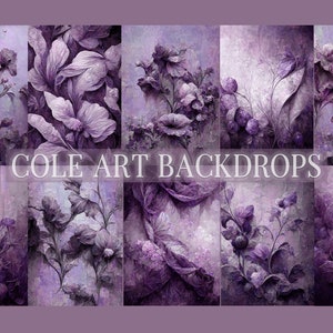 Purple Floral Art Digital Backdrops, Maternity Backdrop Overlays ...