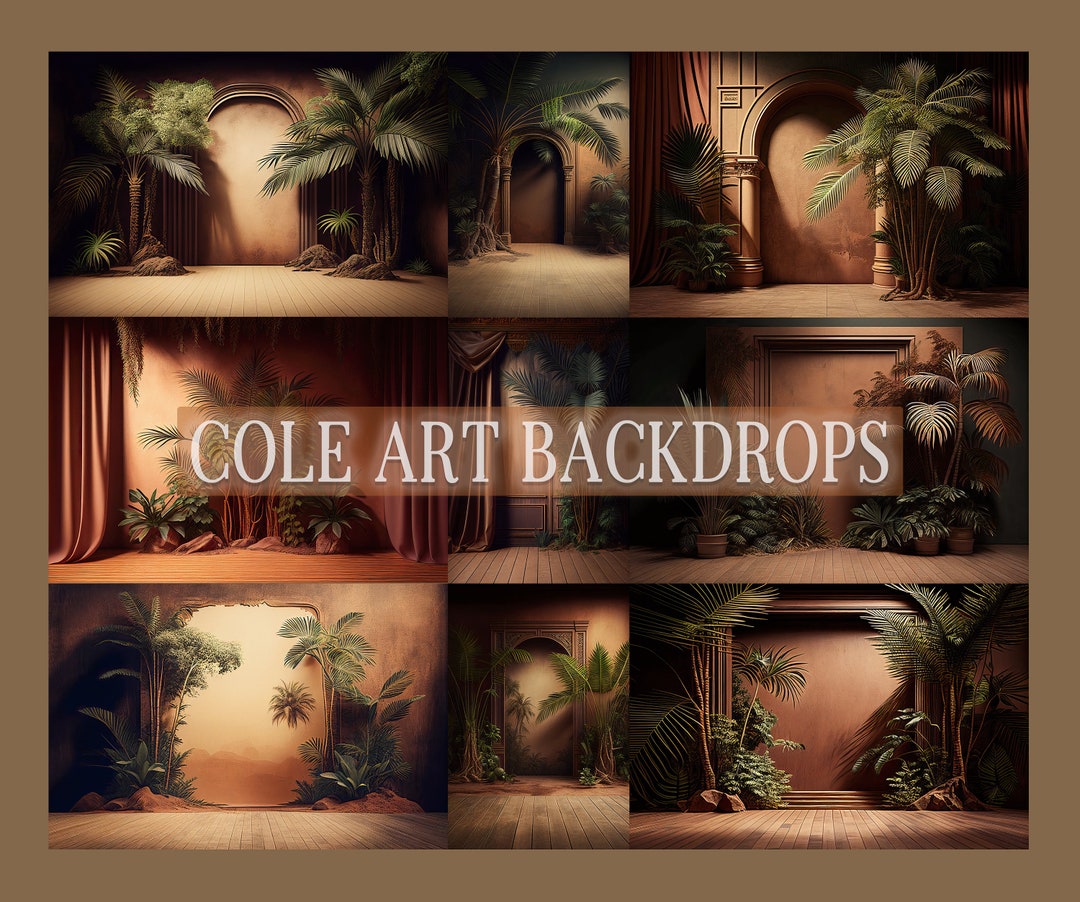 Tan Palms Set Digital Backdrops, Maternity Backdrop Overlays, Studio ...