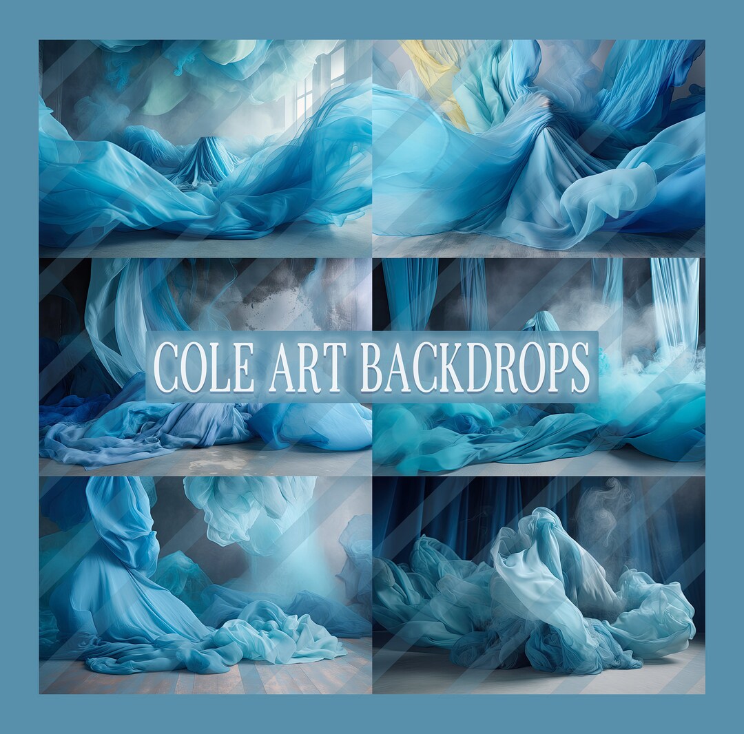 Carry Me Away Blue Flowy Fabric Digital Backdrops, Maternity Backdrop ...